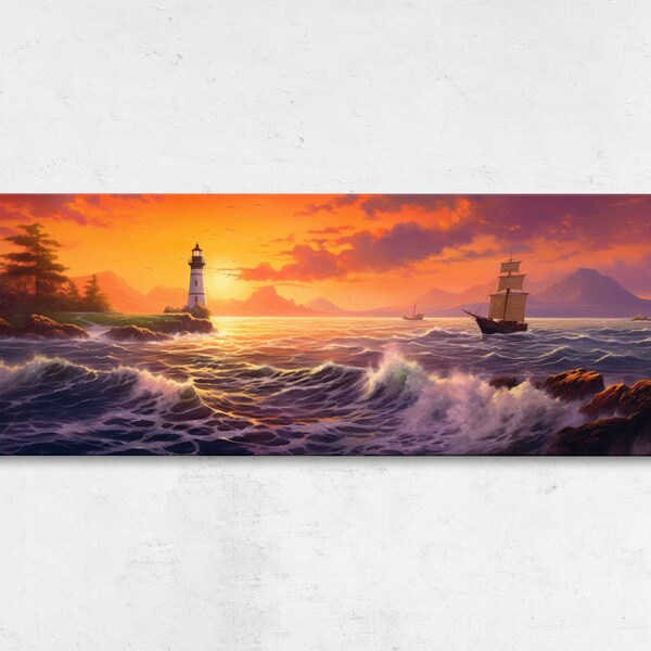 Lighthouse Seascape - Etsy
