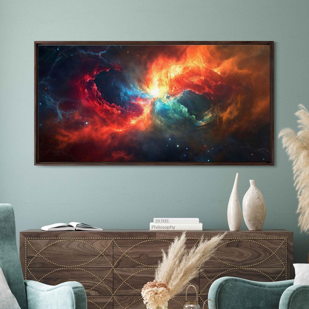 Galaxiy Collision in Universe Wall Art Canvas Print, Outer Space ...