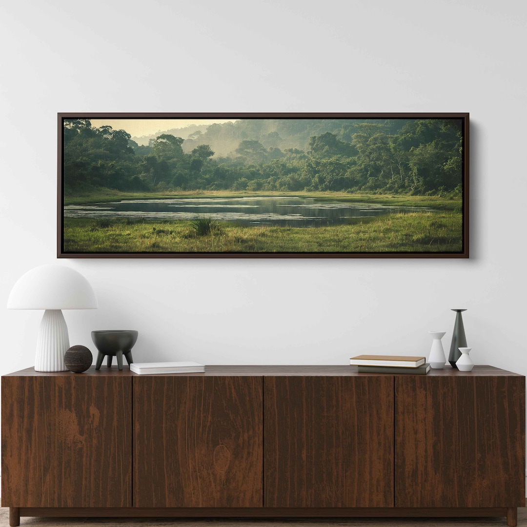 Rainforest Edge Meets Lagoon Sweeping View Wall Art Canvas Print ...