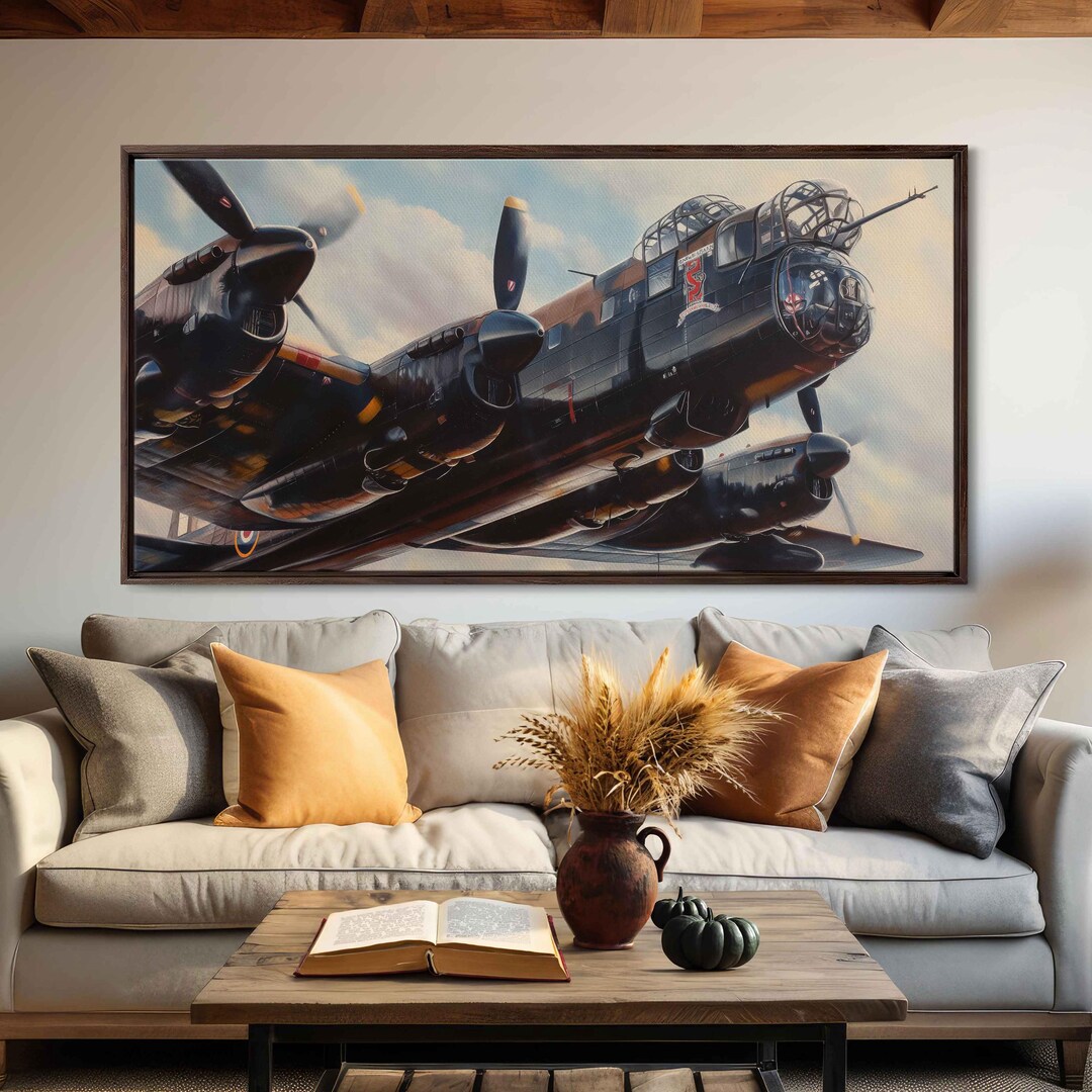 Ww2 Fighter Plane in Flight Acrylic Wall Art Canvas Print, Aviation ...
