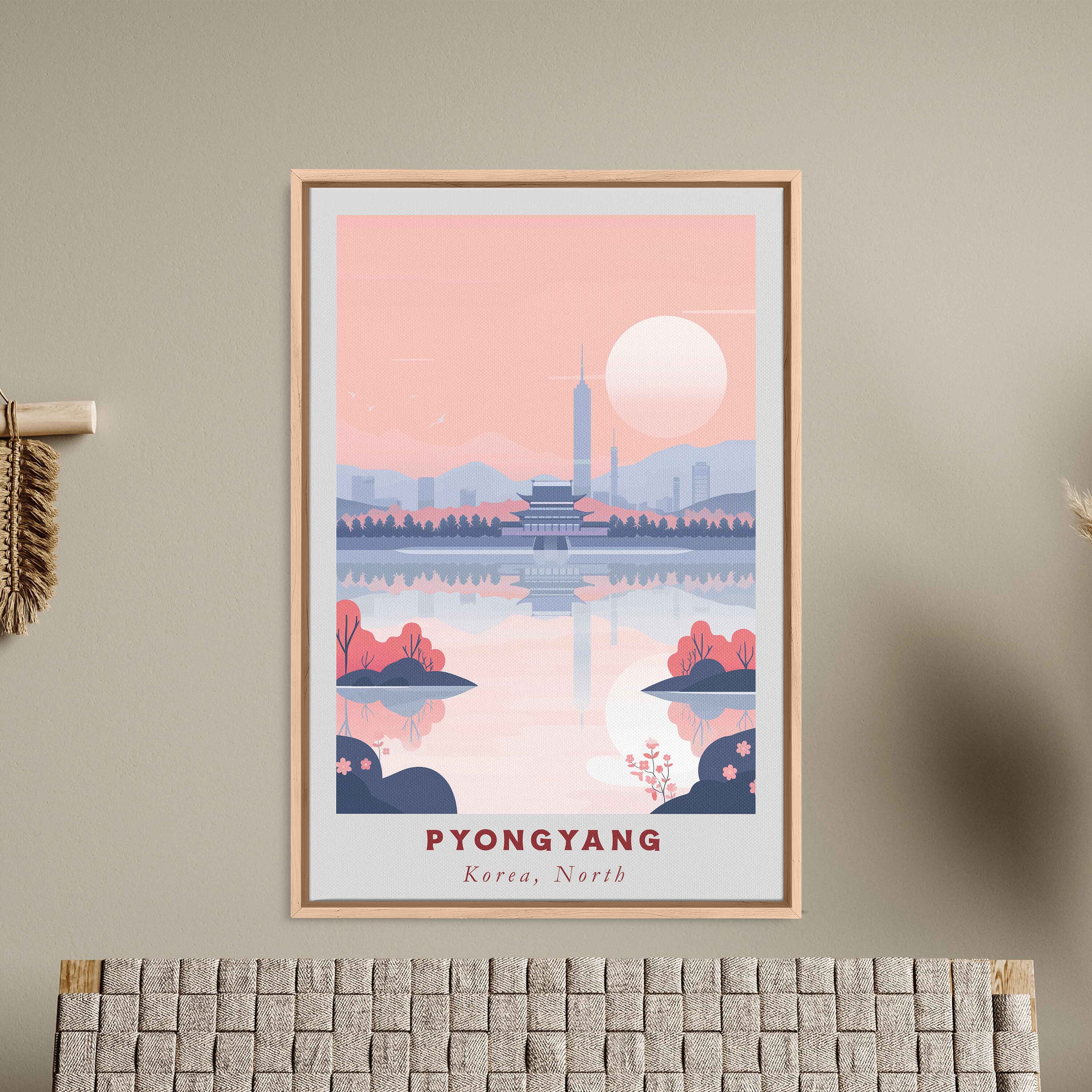Pyongyang Korea, North Acrylic Painting Travel Art, Framed Canvas Wall ...