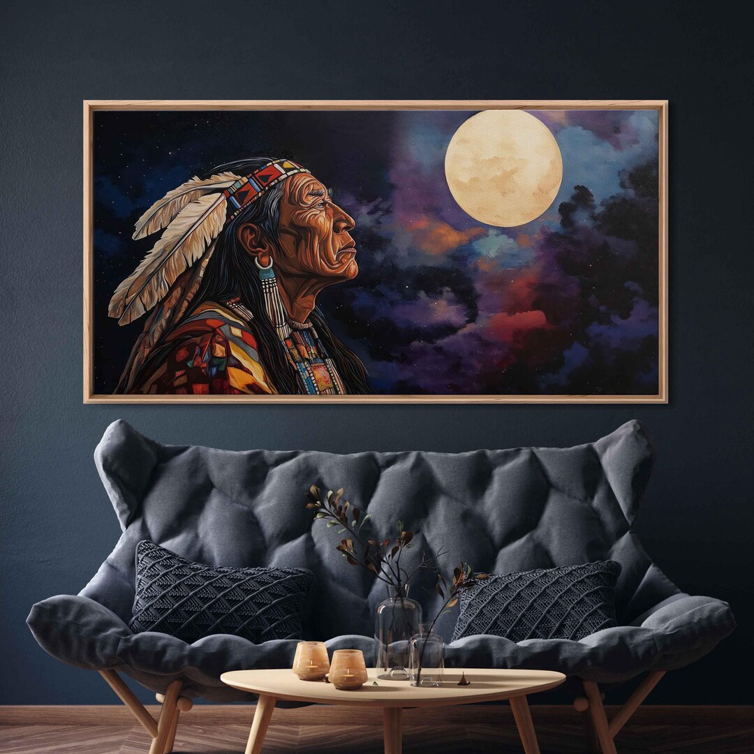Legendary Native American Figure, Wall Art Canvas Print, Acrylic ...