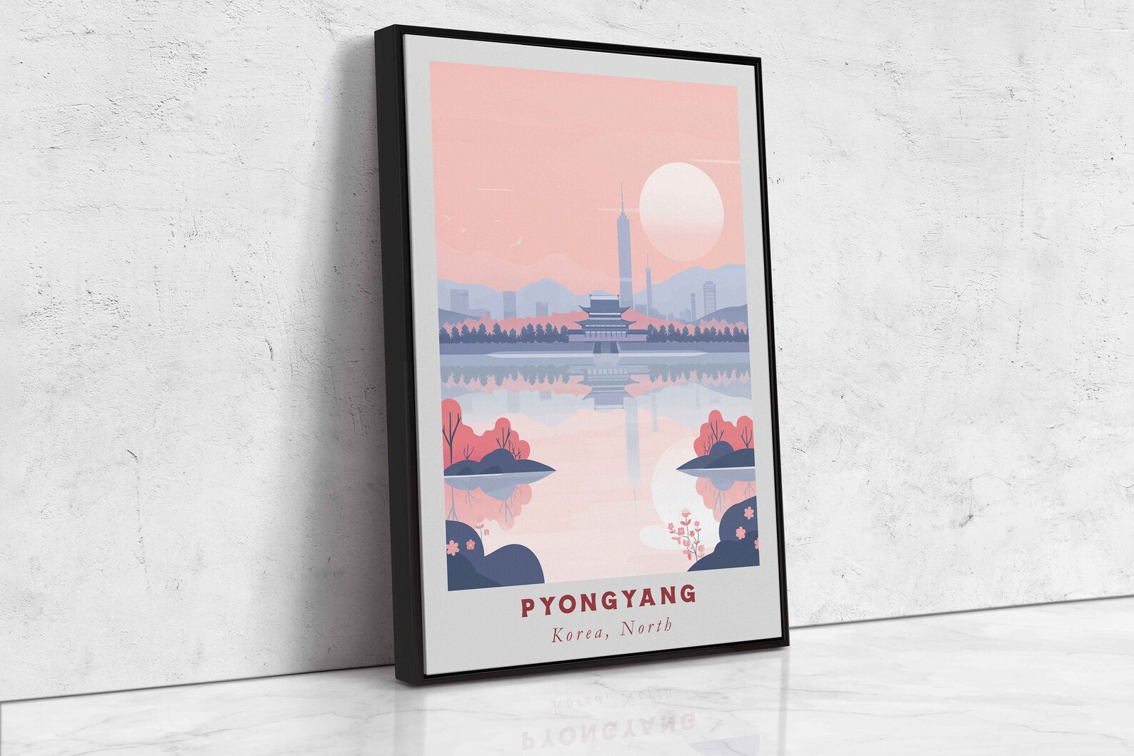 Pyongyang Korea, North Acrylic Painting Travel Art, Framed Canvas Wall ...