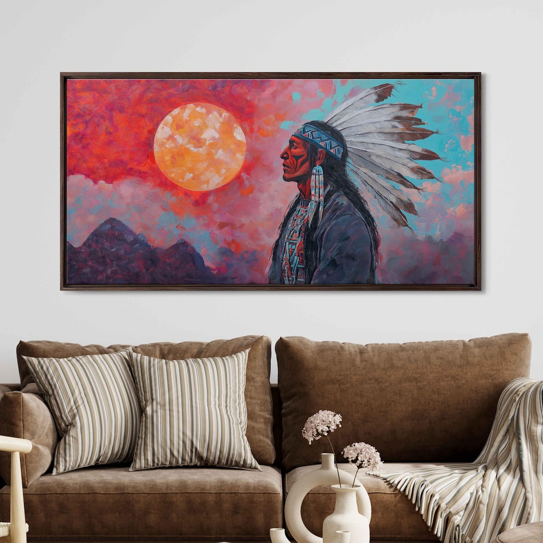 Legendary Native American Figure, Wall Art Canvas Print, Acrylic ...