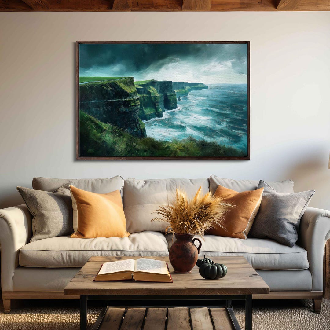 Cliffs of Moher, Wall Art Canvas Print, Dramatic Irish Landscape ...