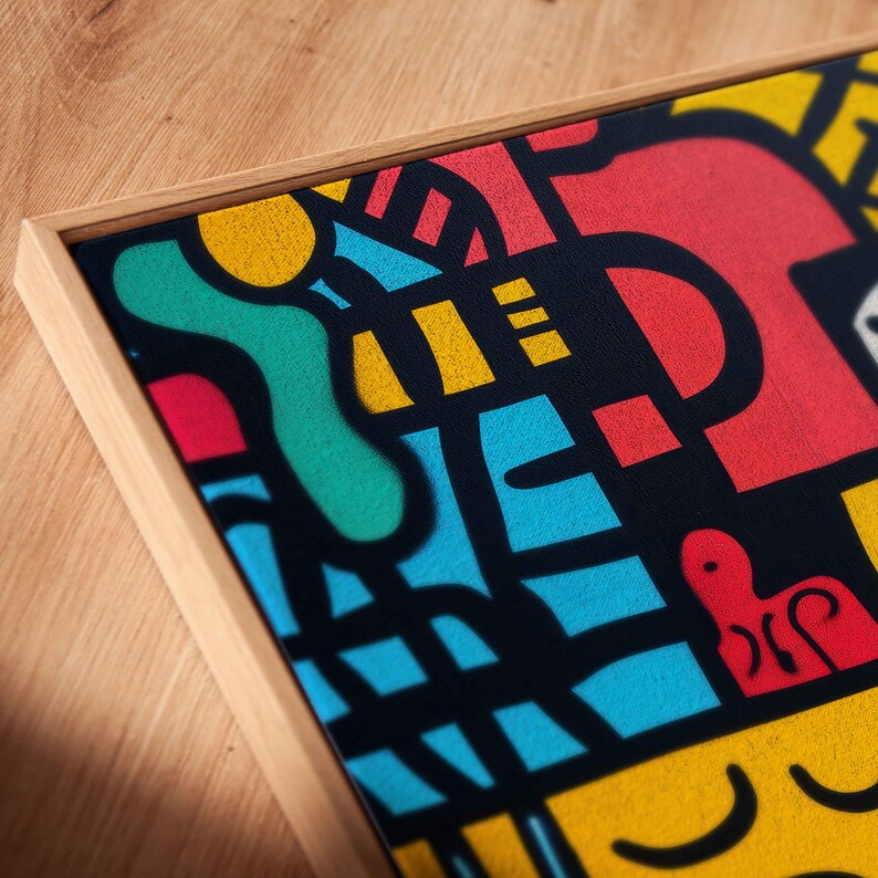 Vibrant Urban Mural Depicting City Life, Wall Art Canvas Print - Etsy