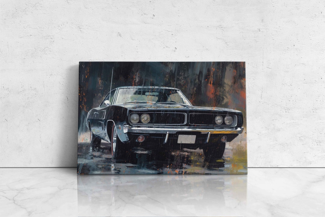 1968 Dodge Charger Semi-abstract Ink Splatter Digital Print - Etsy