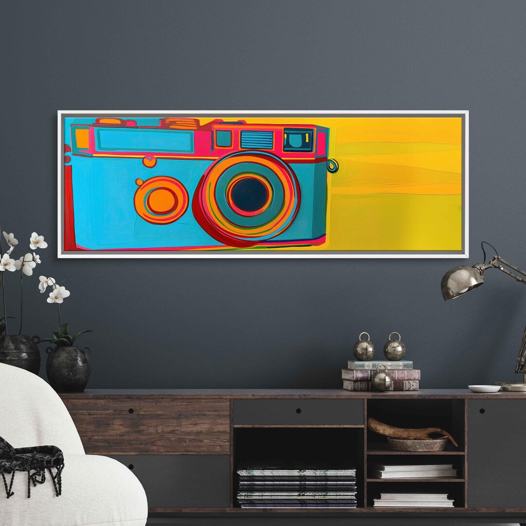 Pop Art Retro Camera Acrylic Wall Art Canvas Print, Gift for ...