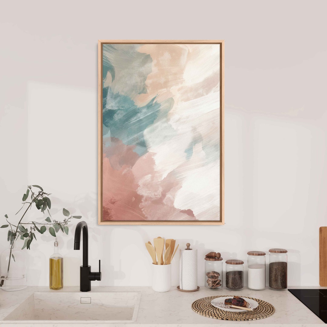 Soft Muted Pastel Color Brush Strokes Minimalist Abstract Wall Art ...
