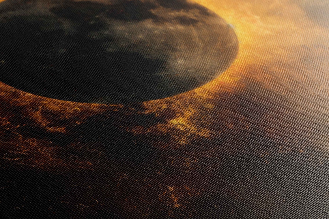 Solar Eclipse Wall Art Canvas Print, Celestial Phenomenon, Moon Sun ...