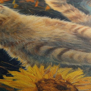 Cat Playing in Sunflower Field Wall Art Canvas Print, Gift for Cat ...