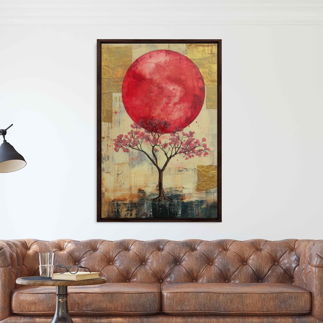 Surreal Cherry Tree Magic, Wall Art Canvas Print, Whimsical Collage ...