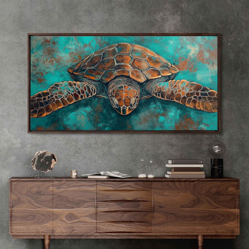 Turtle Whimsical Painting - Etsy