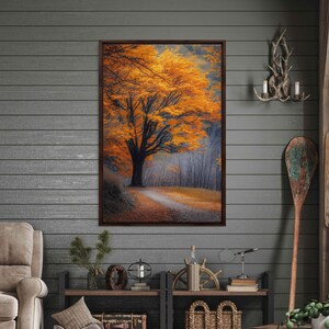 Giant Maple Tree With Fall Foliage Wall Art Canvas Print, Autumn Colors ...