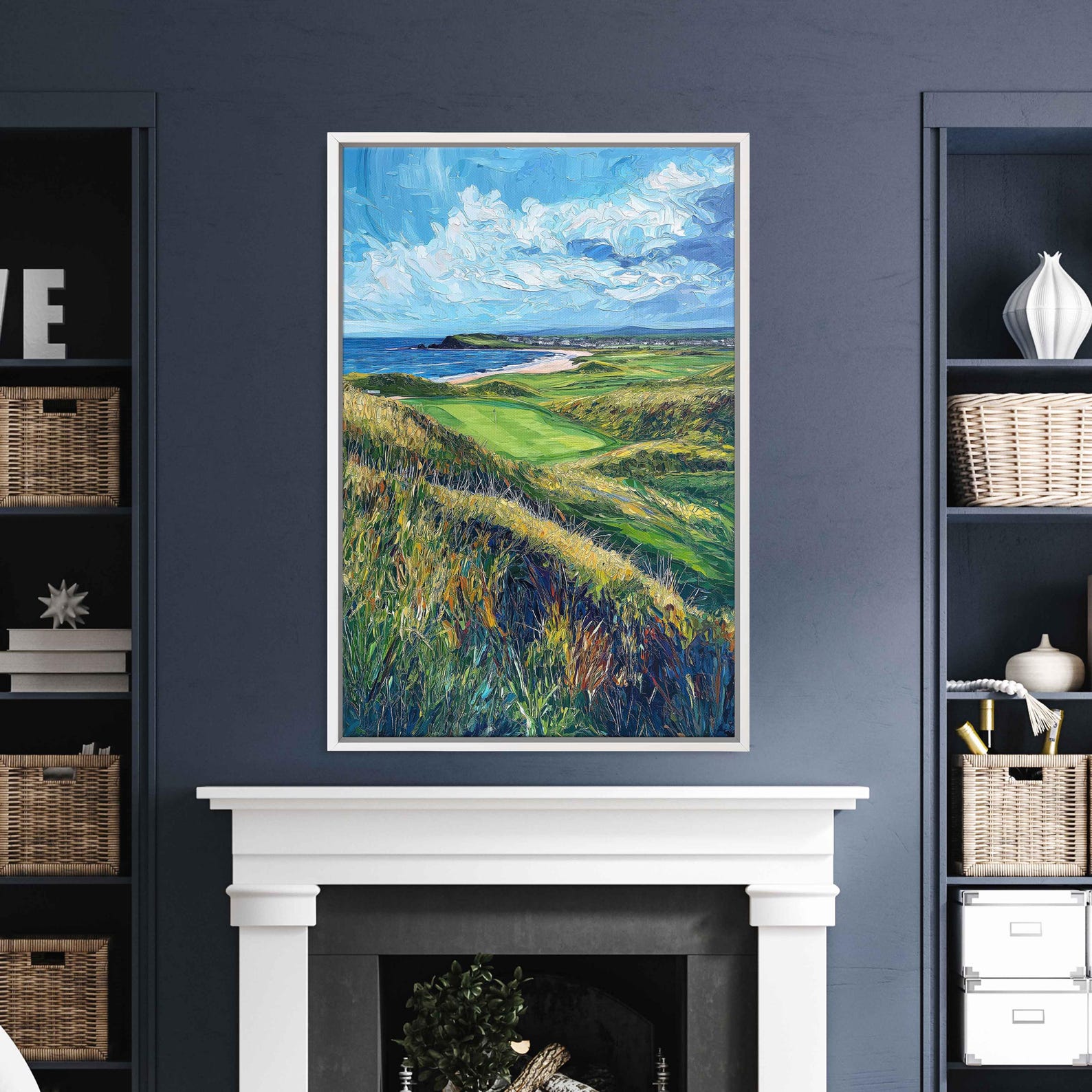 Royal Portrush Golf Course Acrylic Wall Art Canvas Print, Impressionist ...