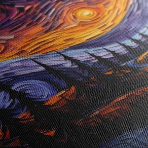 Starry Night Van Gogh Inspired Halloween Wall Art Canvas Print, Spooky ...