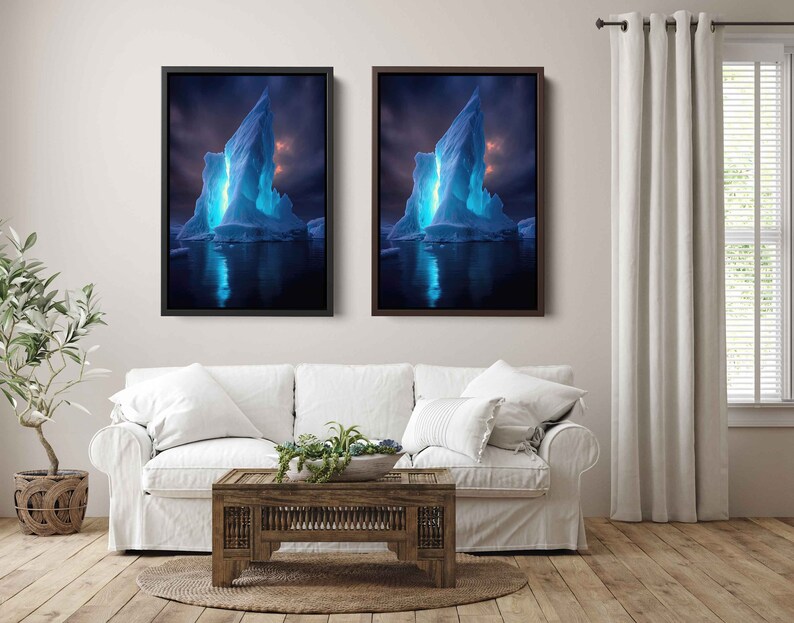 Photorealistic Iceberg Canvas Print, Framed Canvas Option, Ready to ...