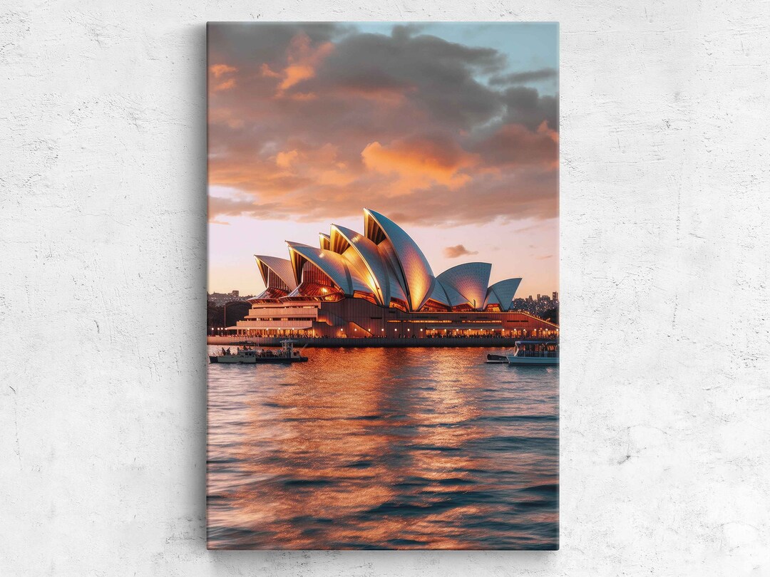 Sydney Opera House Wall Art Print, Framed Canvas Print, Ready to Hang ...