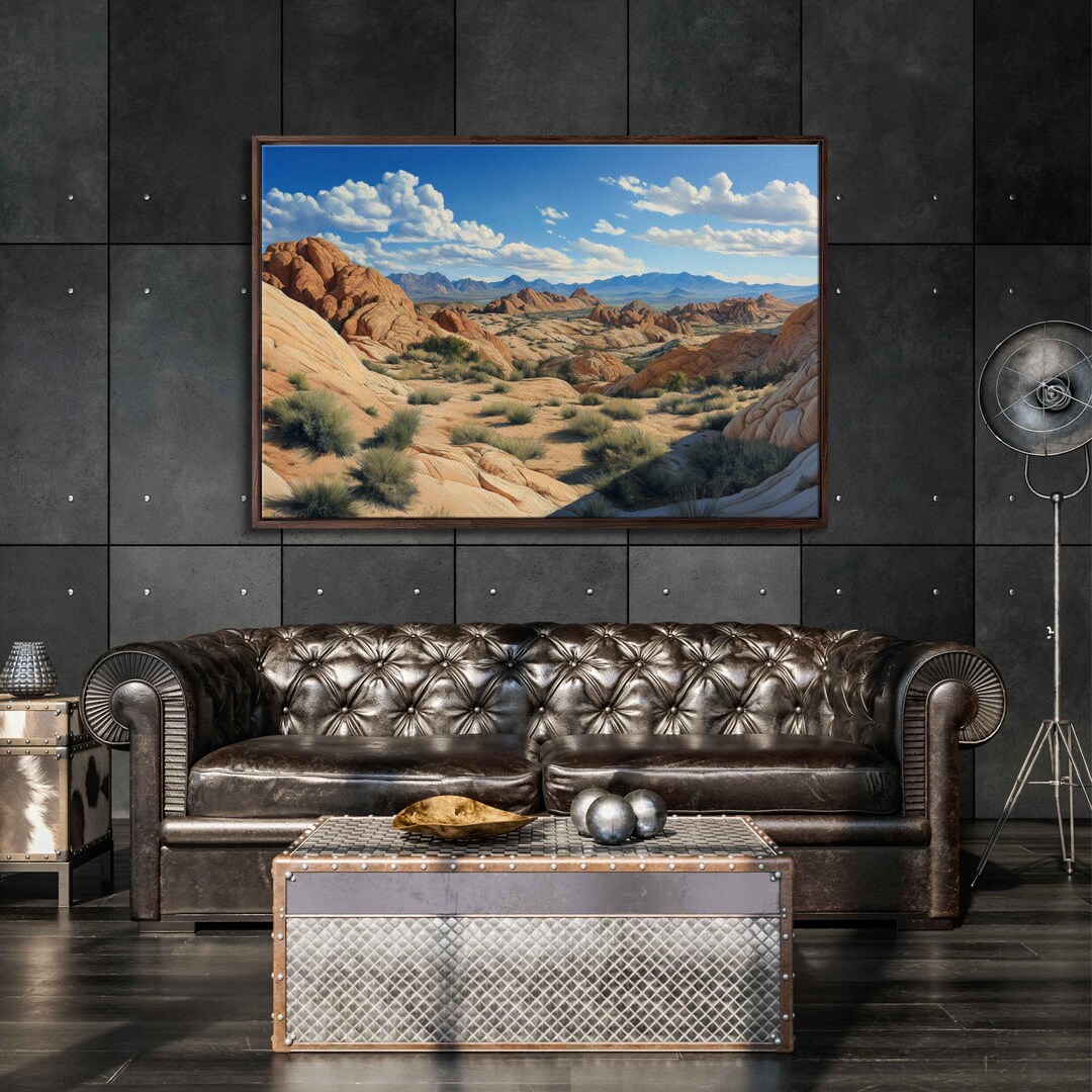 Arizona Desert Landscape, Wall Art Canvas Print, Realistic Sandstone ...