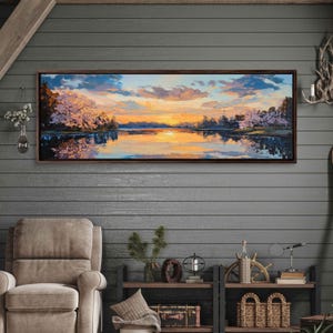 Breathtaking Spring Landscape, Wall Art Canvas Print, Fiery Sunset ...