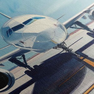 Commercial Jet on Runway Photography Wall Art Canvas Print, Minimalist ...