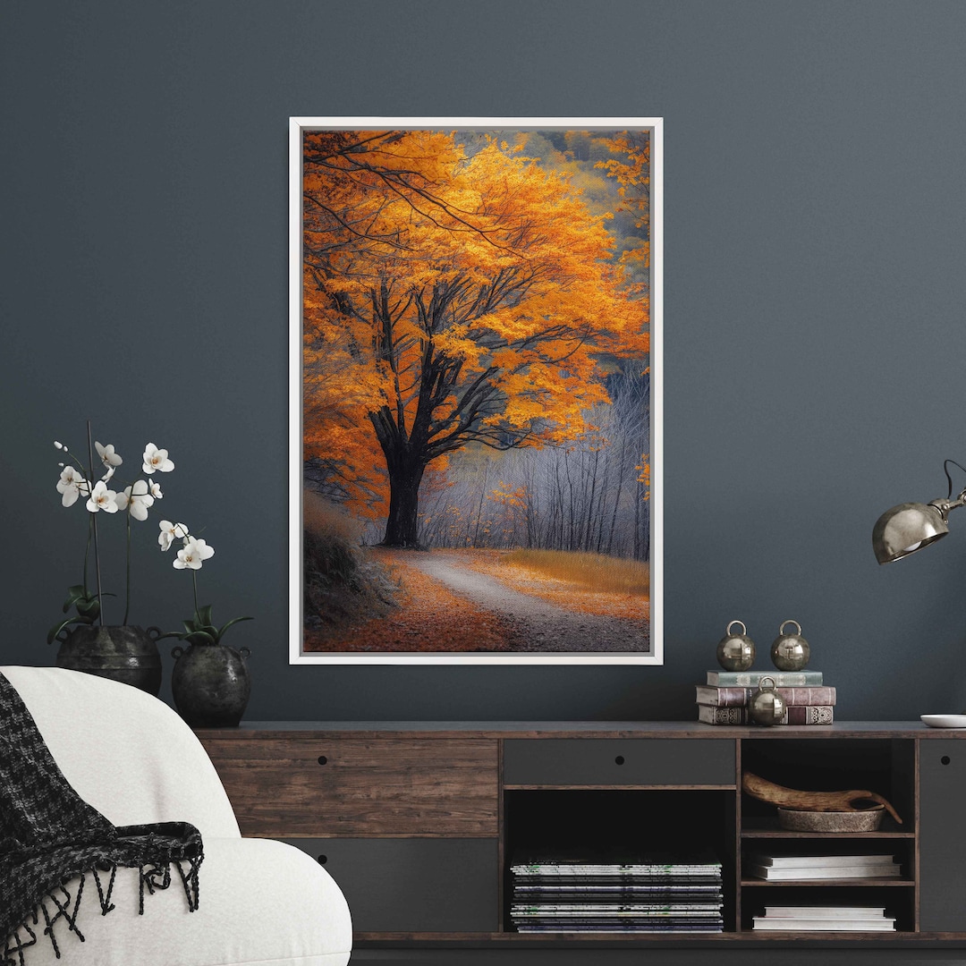 Giant Maple Tree With Fall Foliage Wall Art Canvas Print, Autumn Colors ...