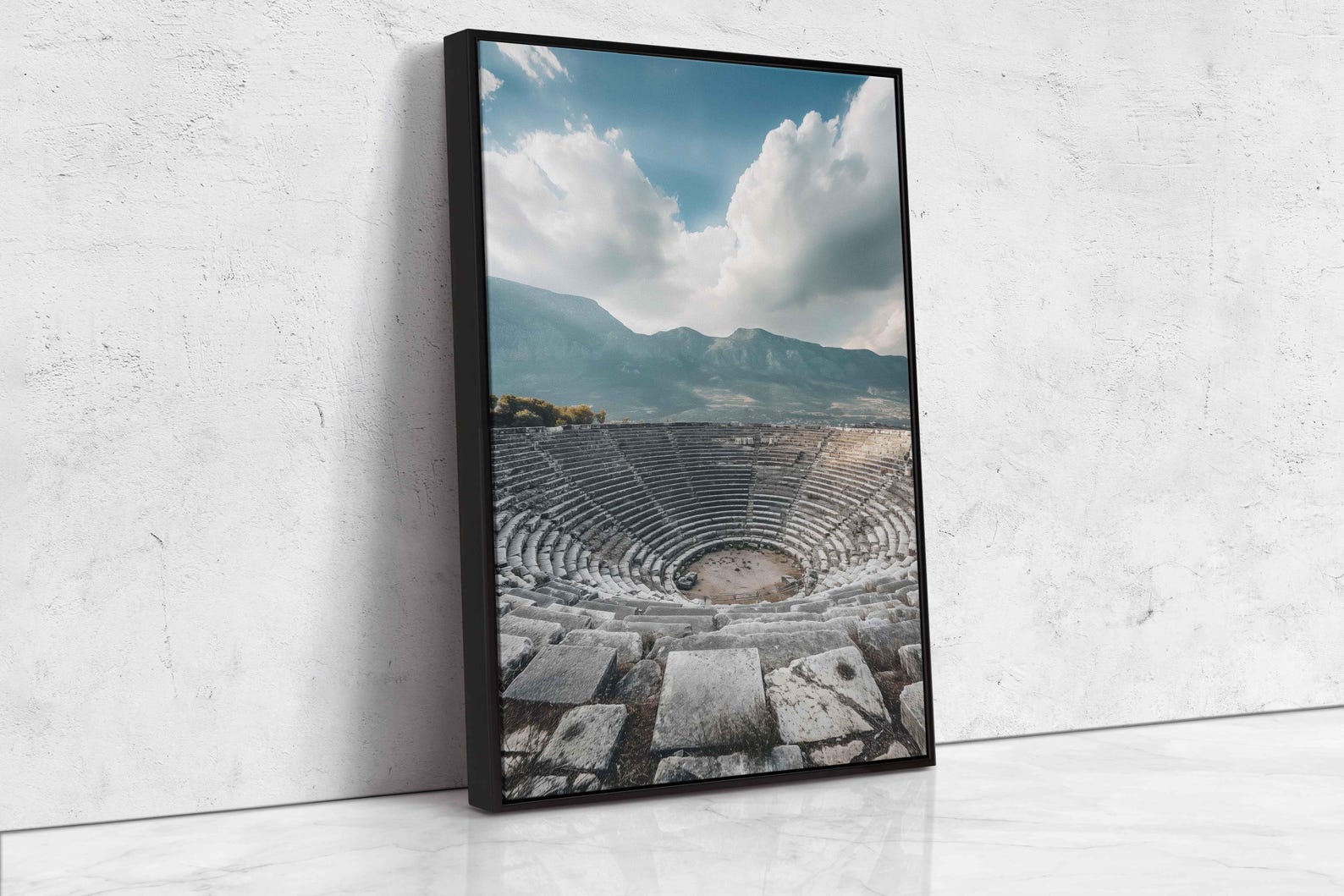 Ancient Greek Amphitheater Ruins Wall Art Canvas Print, Dramatic Sky ...