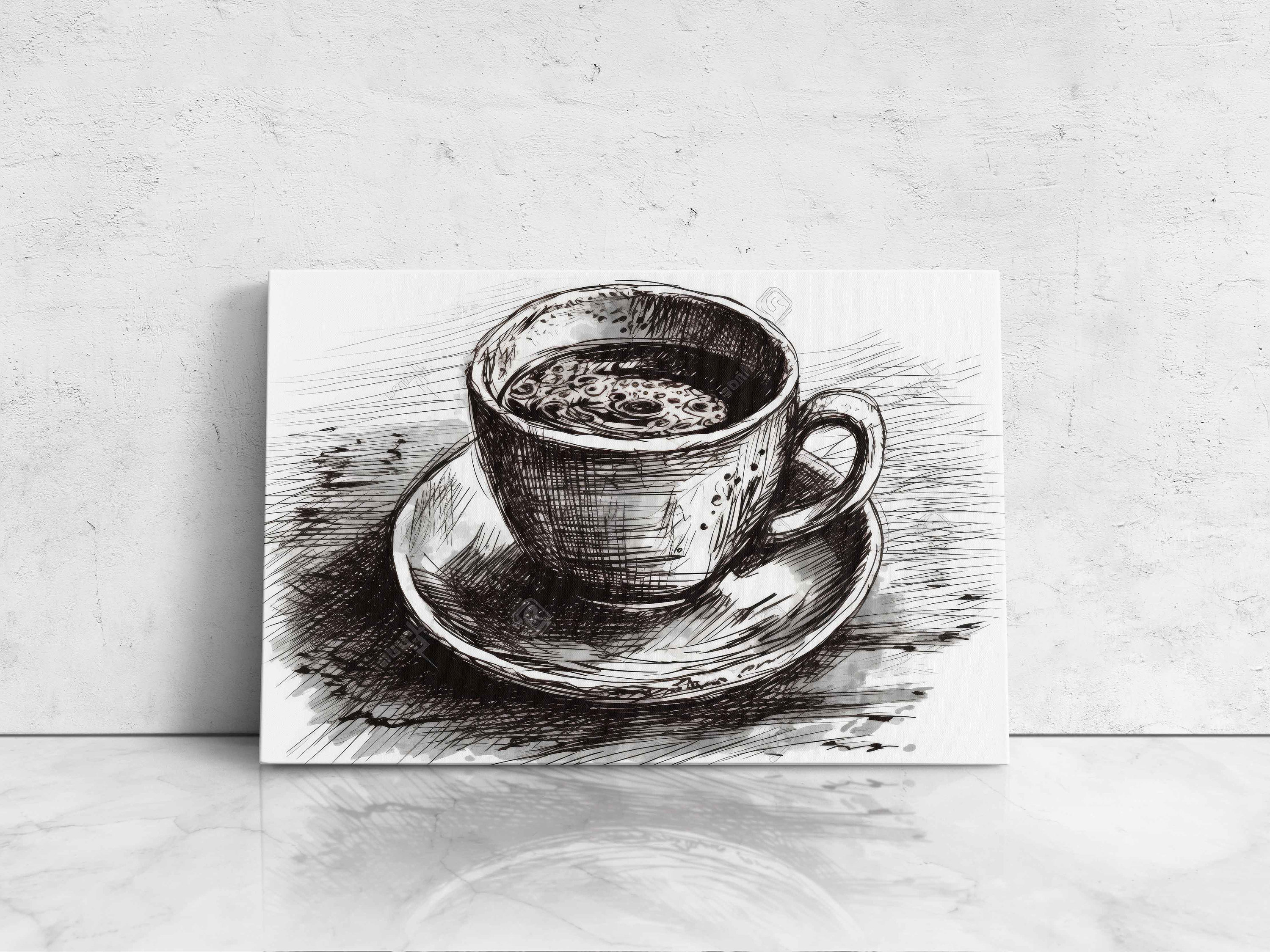 Coffee Cup Pencil Drawing
