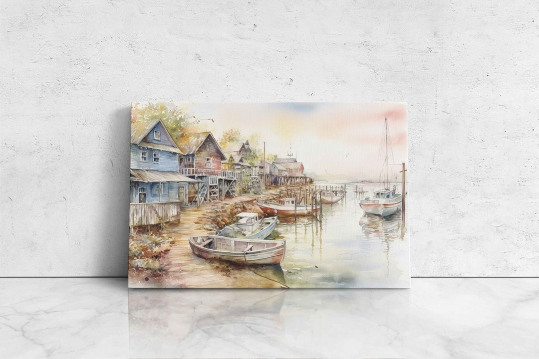 Boat Area Watercolor Painting | Boat Arena Artwork | Digital Print on ...