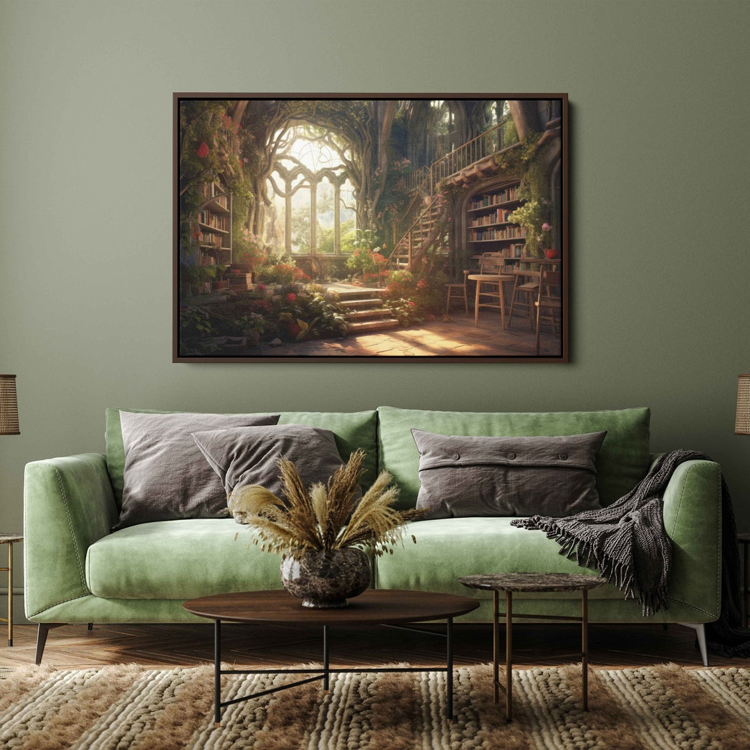 Magical Treehouse With Library in It, Perfect Book-reading Nook Art on ...