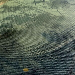 Creaky Old Wooden Bridge Spanning Over Misty Swamp Wall Art Canvas ...