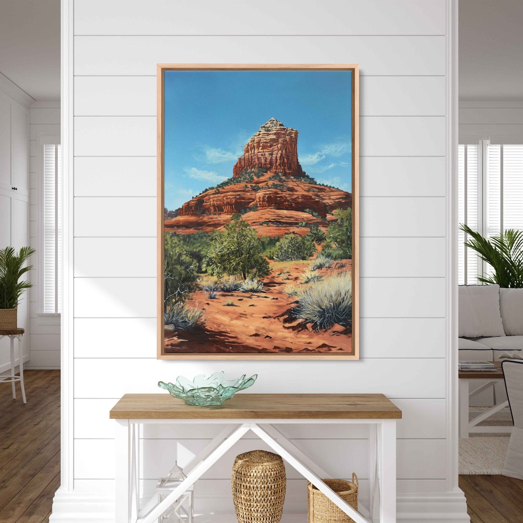 Bell Rock Butte Sedona Arizona Red Rock Landscape Wall Art Canvas Print ...