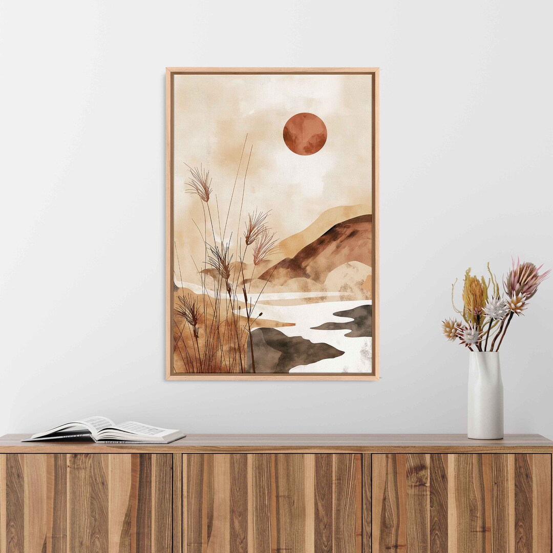 Abstract Plant Painting, Sunlit Landscape, Vibrant Color, Canvas Wall ...