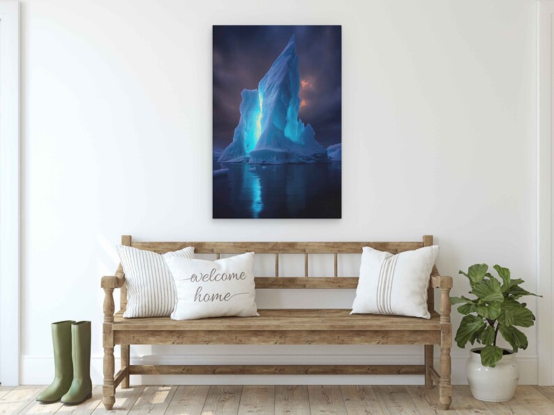 Photorealistic Iceberg Canvas Print, Framed Canvas Option, Ready to ...
