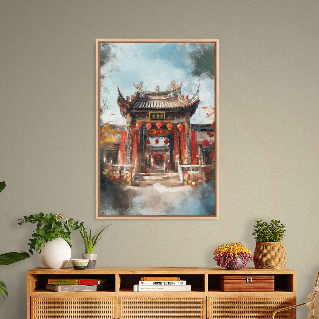 Traditional Chinese Temple, Wall Art Canvas Print, New Year's ...
