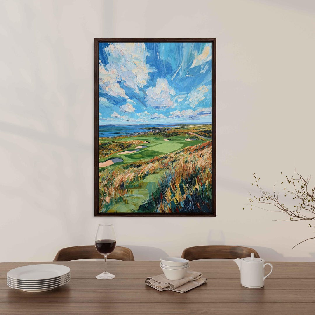 Royal Portrush Golf Course Acrylic Wall Art Canvas Print, Impressionist ...