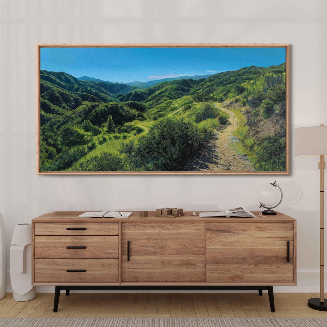 Adventurous Offroad Trail, Wall Art Canvas Print, Lush Mountains, Clear ...