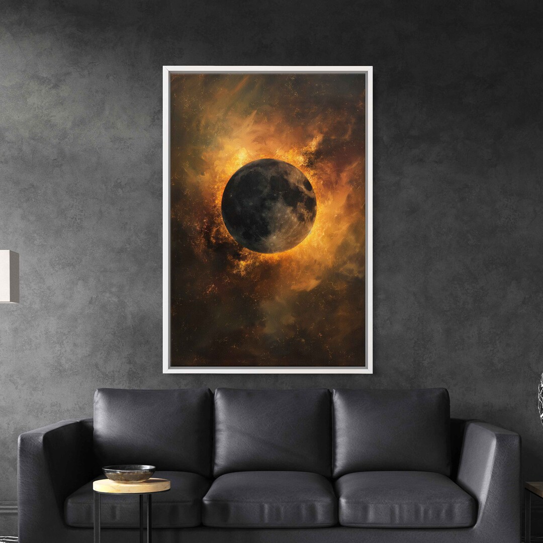 Solar Eclipse Wall Art Canvas Print, Celestial Phenomenon, Moon Sun ...