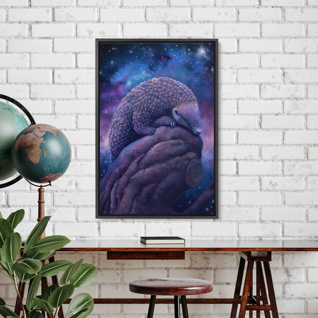 Astral Pangolin Wall Art Canvas Print, Starry Sky, Outer Space Animal ...
