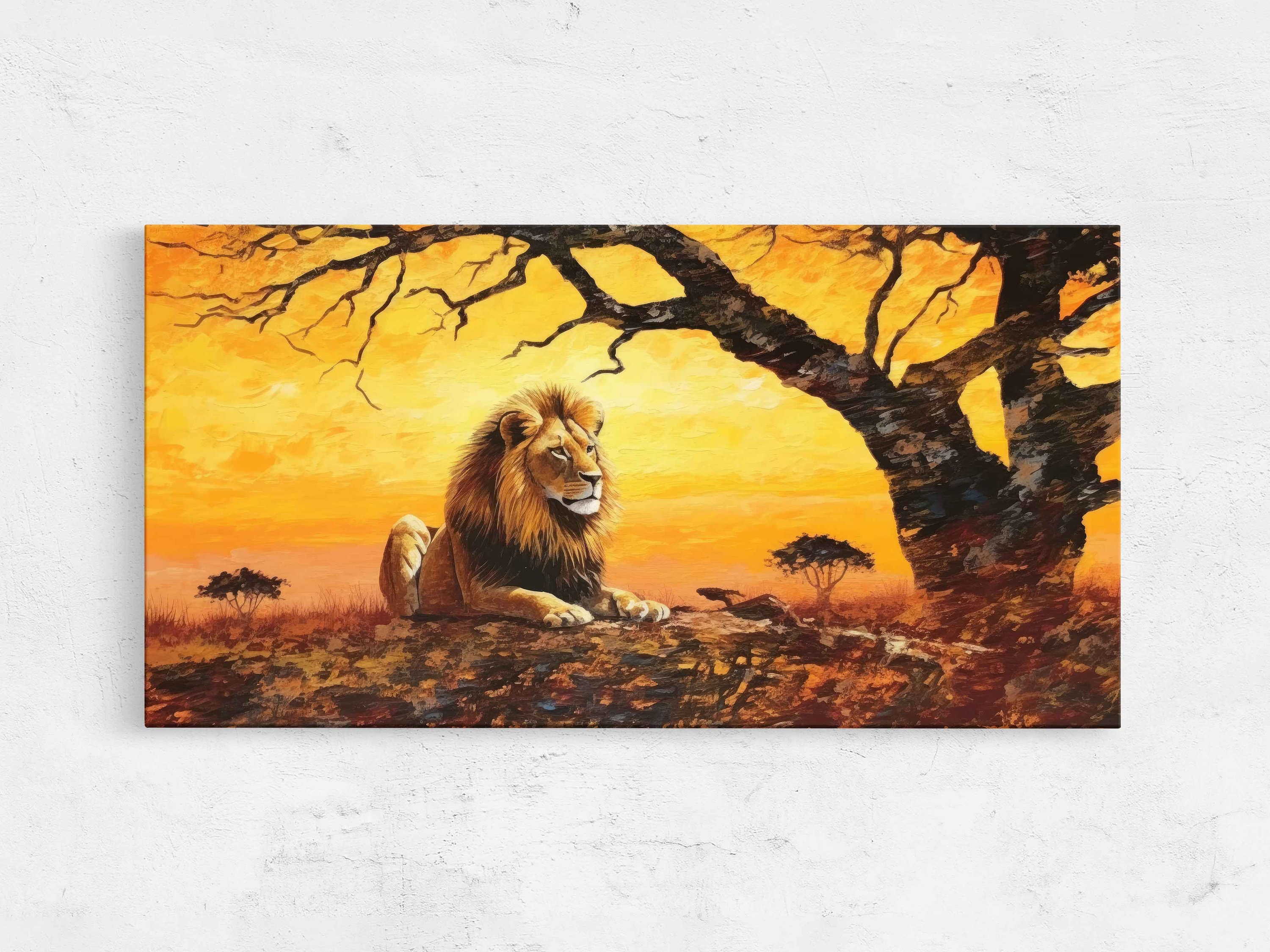 African Sunset With Lion