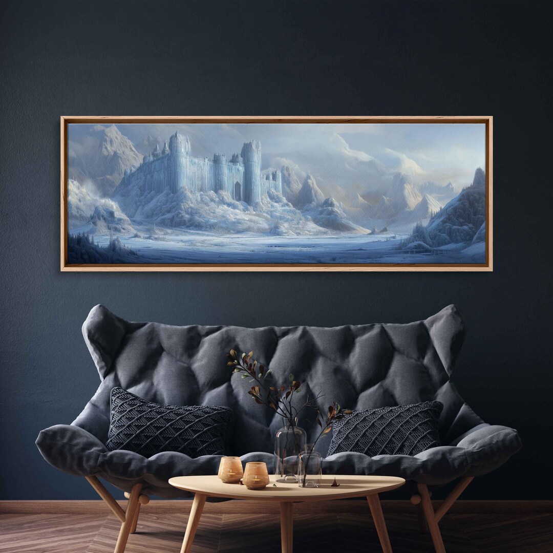 Grand Ice Fortress, Wall Art Canvas Print, Intricate Frosted Walls ...
