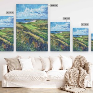 Royal Portrush Golf Course Acrylic Wall Art Canvas Print, Impressionist ...