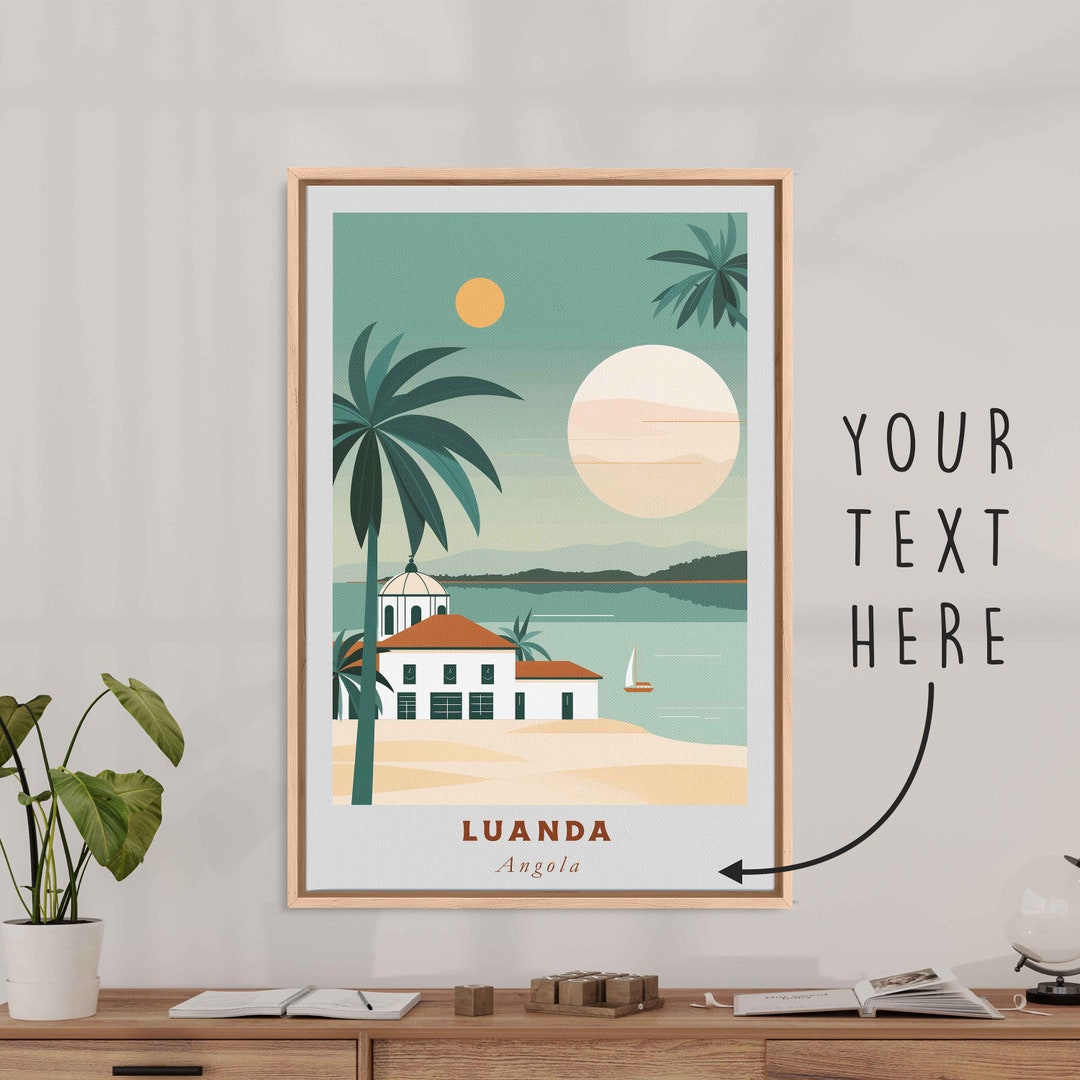 Luanda Angola Acrylic Painting Travel Art, Framed Canvas Wall Art ...