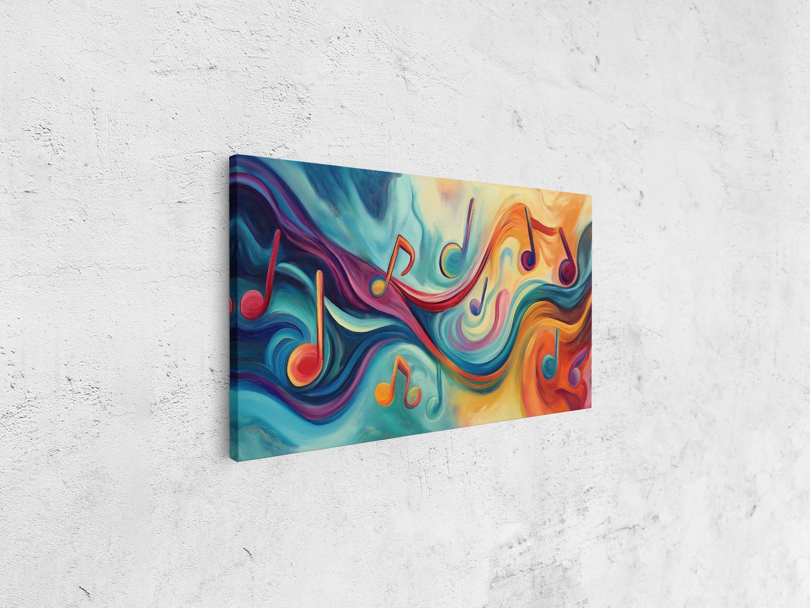 Musical Notes Dancing in Color, Wall Art Canvas Print - Etsy