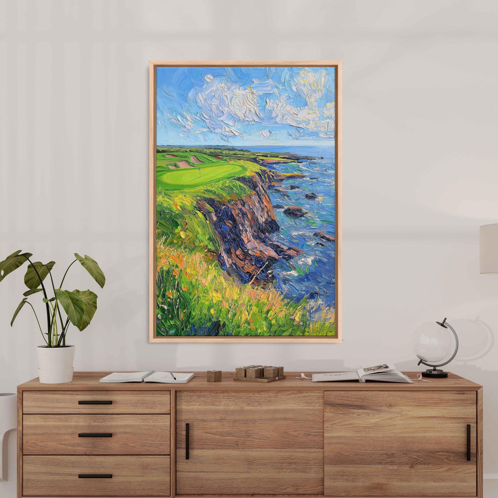 Royal Portrush Golf Course Acrylic Wall Art Canvas Print, Impressionist ...