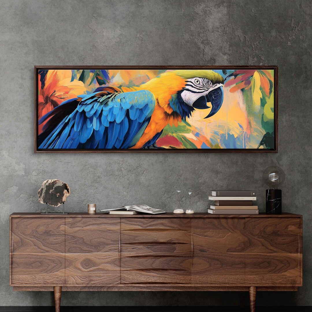 Bright Colored Macaw Wall Art Canvas Print, Gift for Animal Lover ...