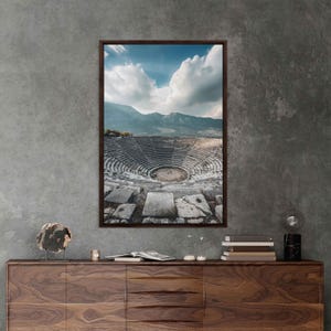 Ancient Greek Amphitheater Ruins Wall Art Canvas Print, Dramatic Sky ...
