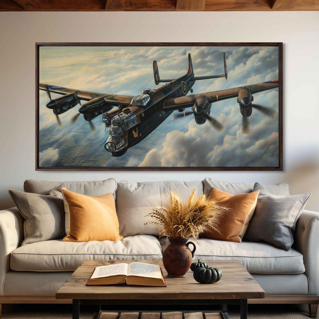 World War Ii Fighter Jet Wall Art Canvas Print, Aviation Painting ...