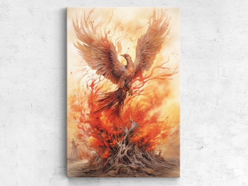 Phoenix Rising From the Ashes Canvas Reproduction Print - Etsy