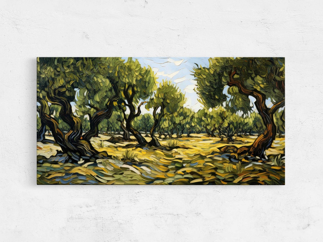 Van Gogh Orchard Panoramic Painting, Framed Canvas Print, Ready to Hang ...
